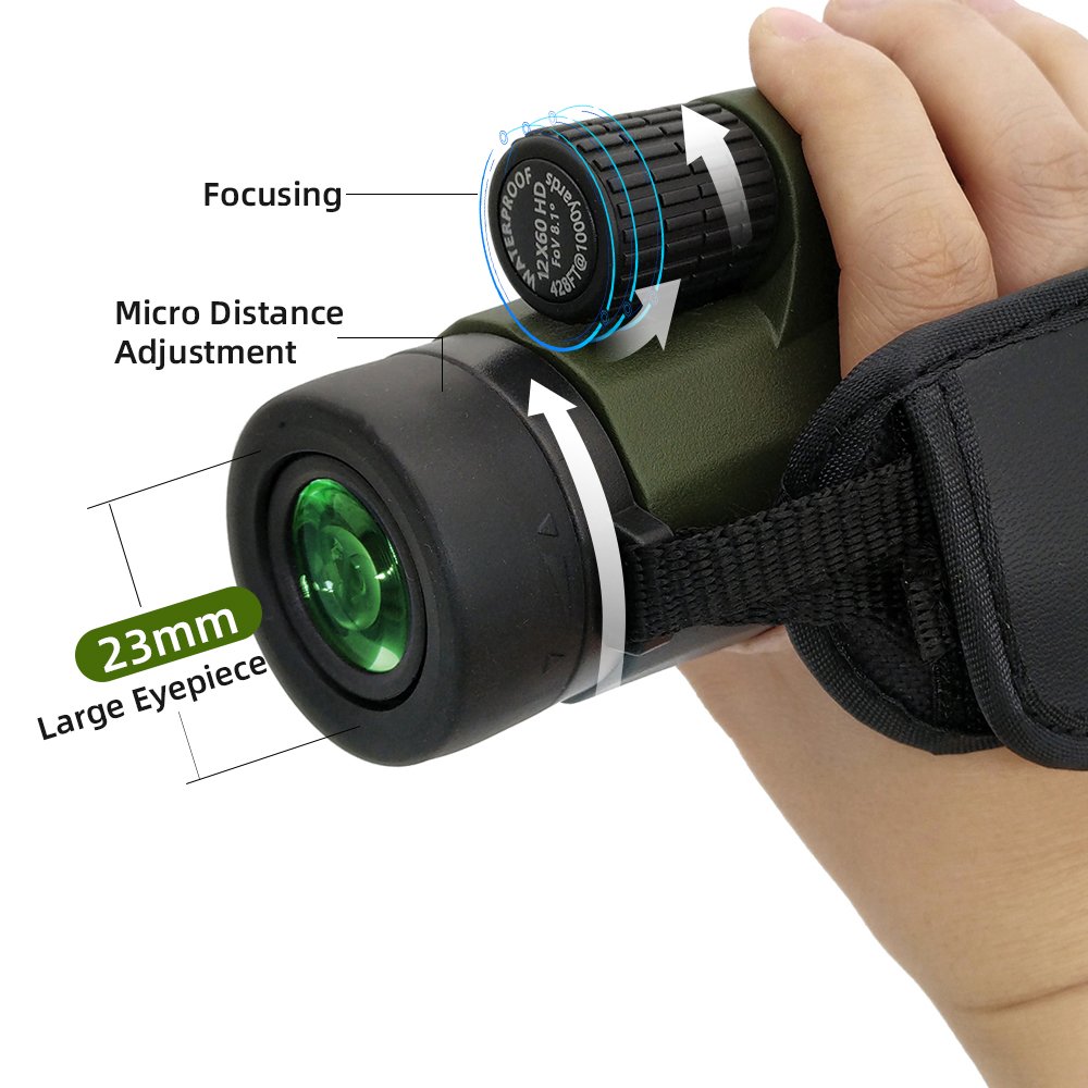 High Definition Optical Telescope 12x60 Telescope Monocular for fishing